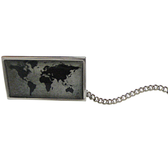 Kiola Designs | Accessories | Thin Bordered Rectangular World Map Tie Tack | Poshmark